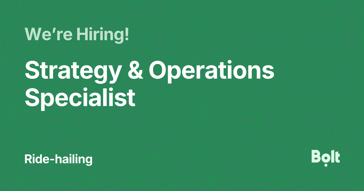 Strategy & Operations Specialist | Bolt Careers