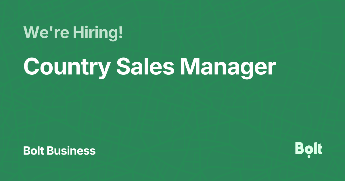Country Sales Manager Bolt Careers